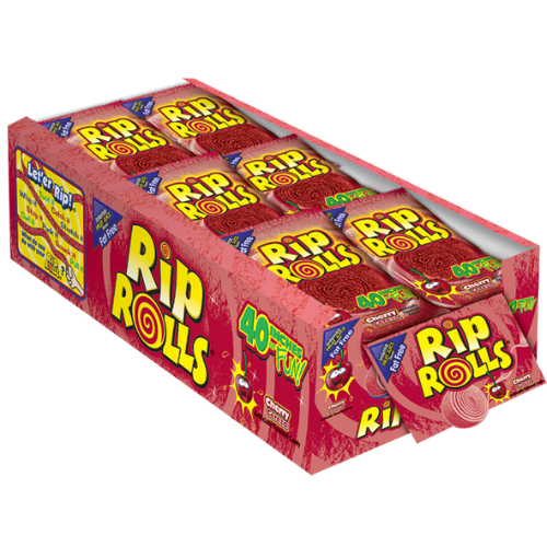 Rip Rolls Cherry 24/40g - Online Candy Store – Candyonline.ca